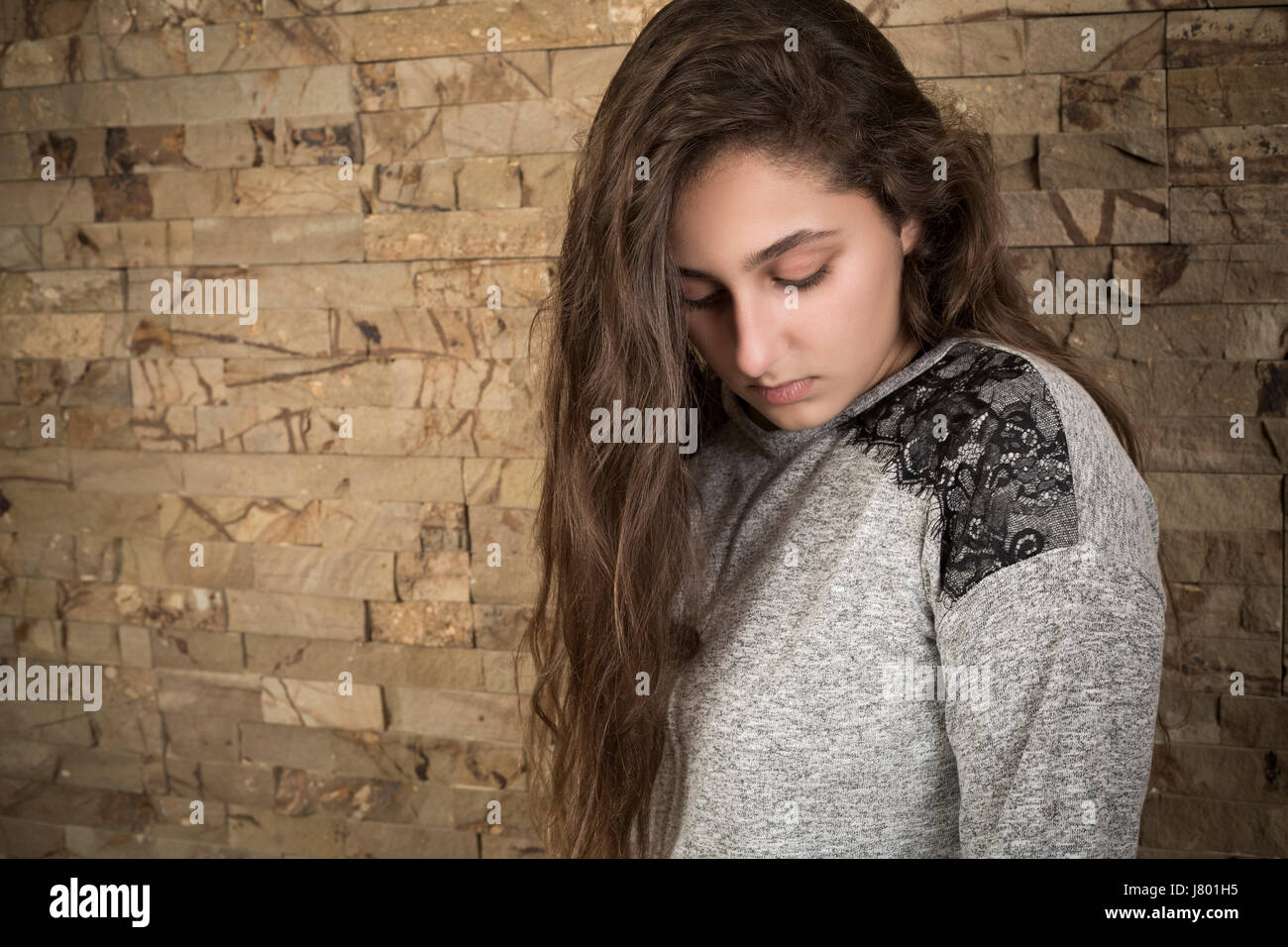 Sad Girl Looking Down