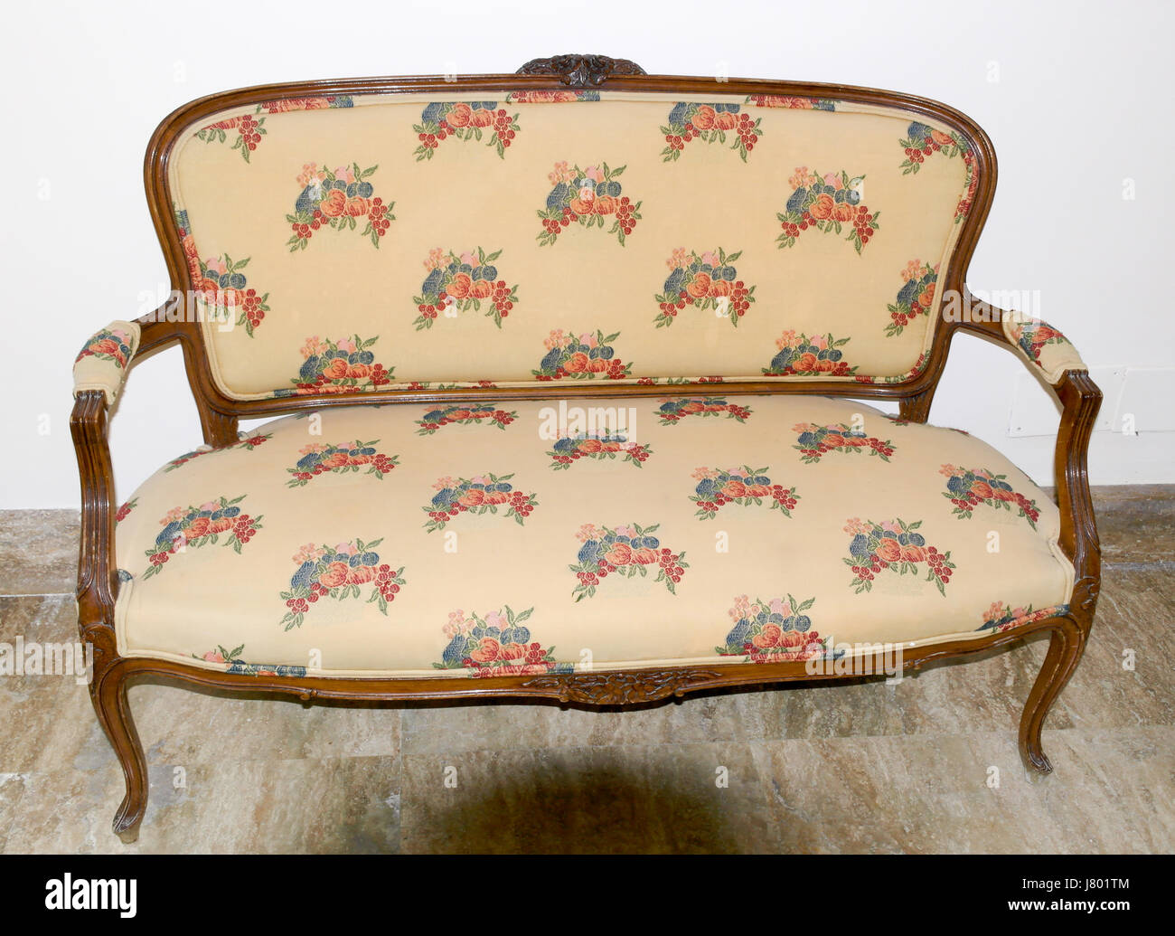 Antique Chair made of wood and cloth Stock Photo - Alamy