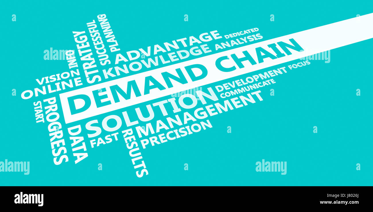 Demand chain Presentation Background in Blue and White Stock Photo - Alamy