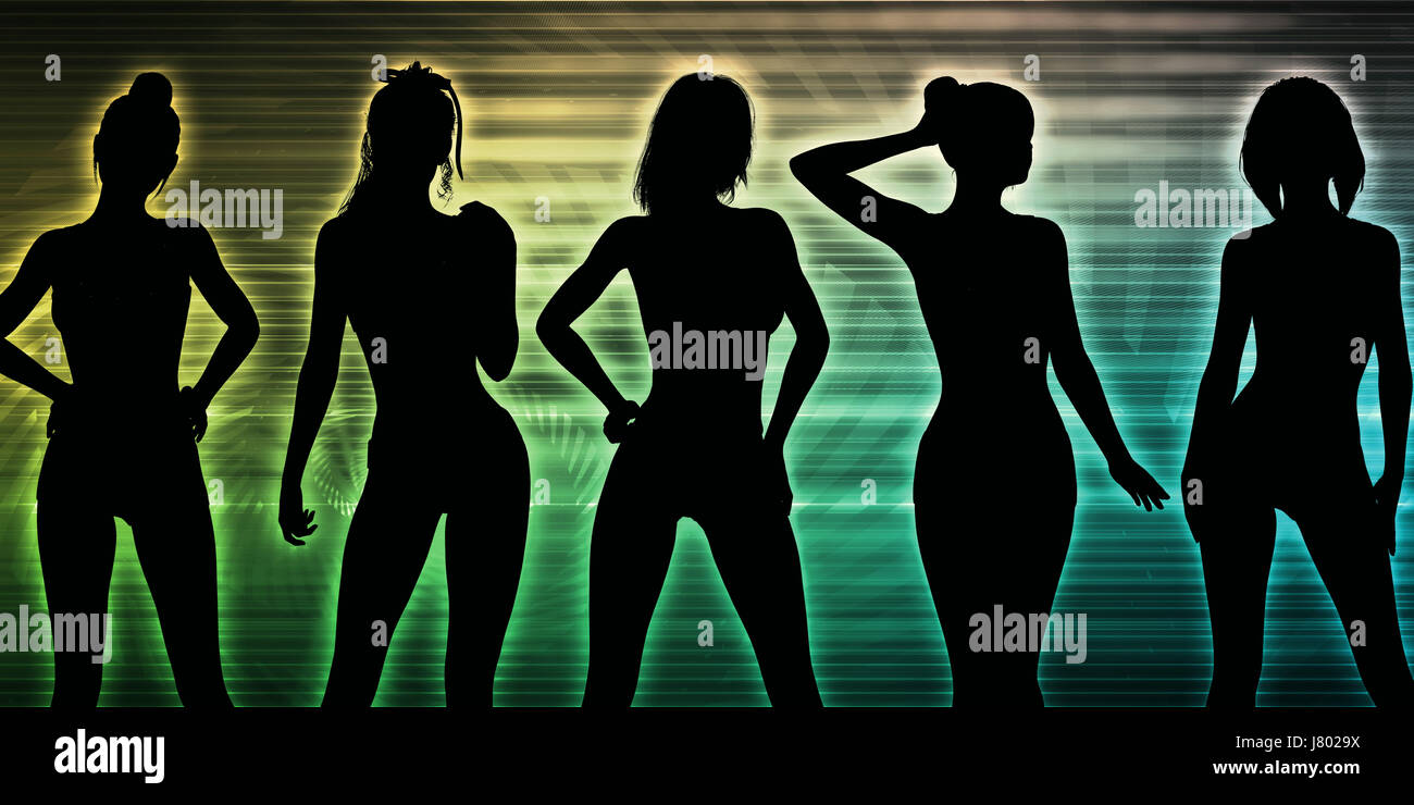 Pool Party Design Abstract Background with Women Stock Photo - Alamy