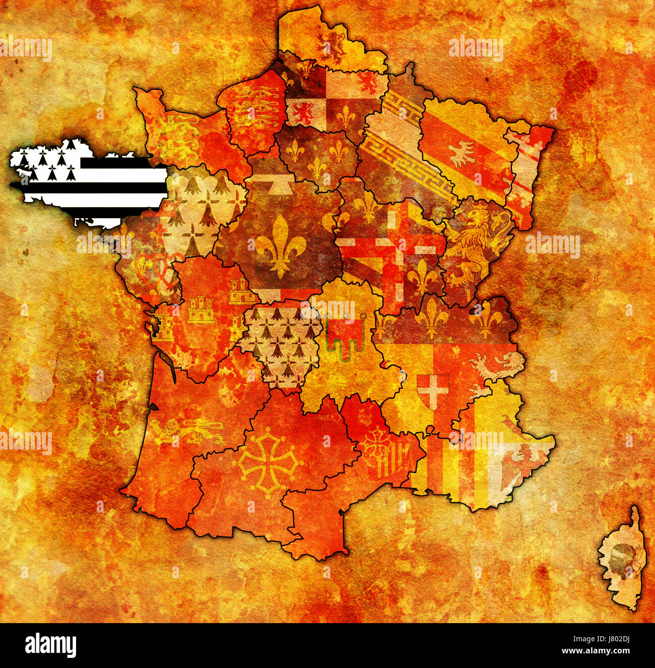france flag region map atlas map of the world political colour europe ...