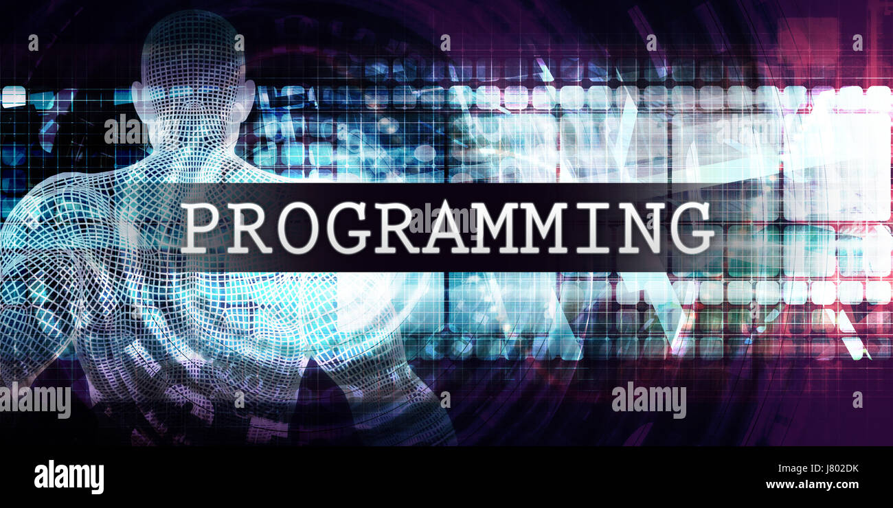 Programming Industry with Futuristic Business Tech Background Stock ...