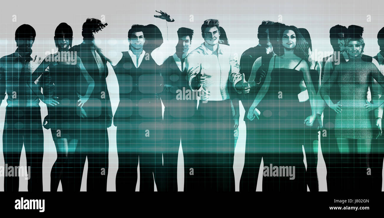 Motivated Workforce and Staff Employees Smiling Art Stock Photo - Alamy