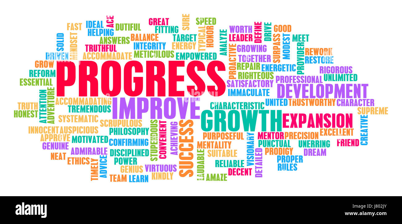 Progress Word Cloud Concept on White Stock Photo - Alamy