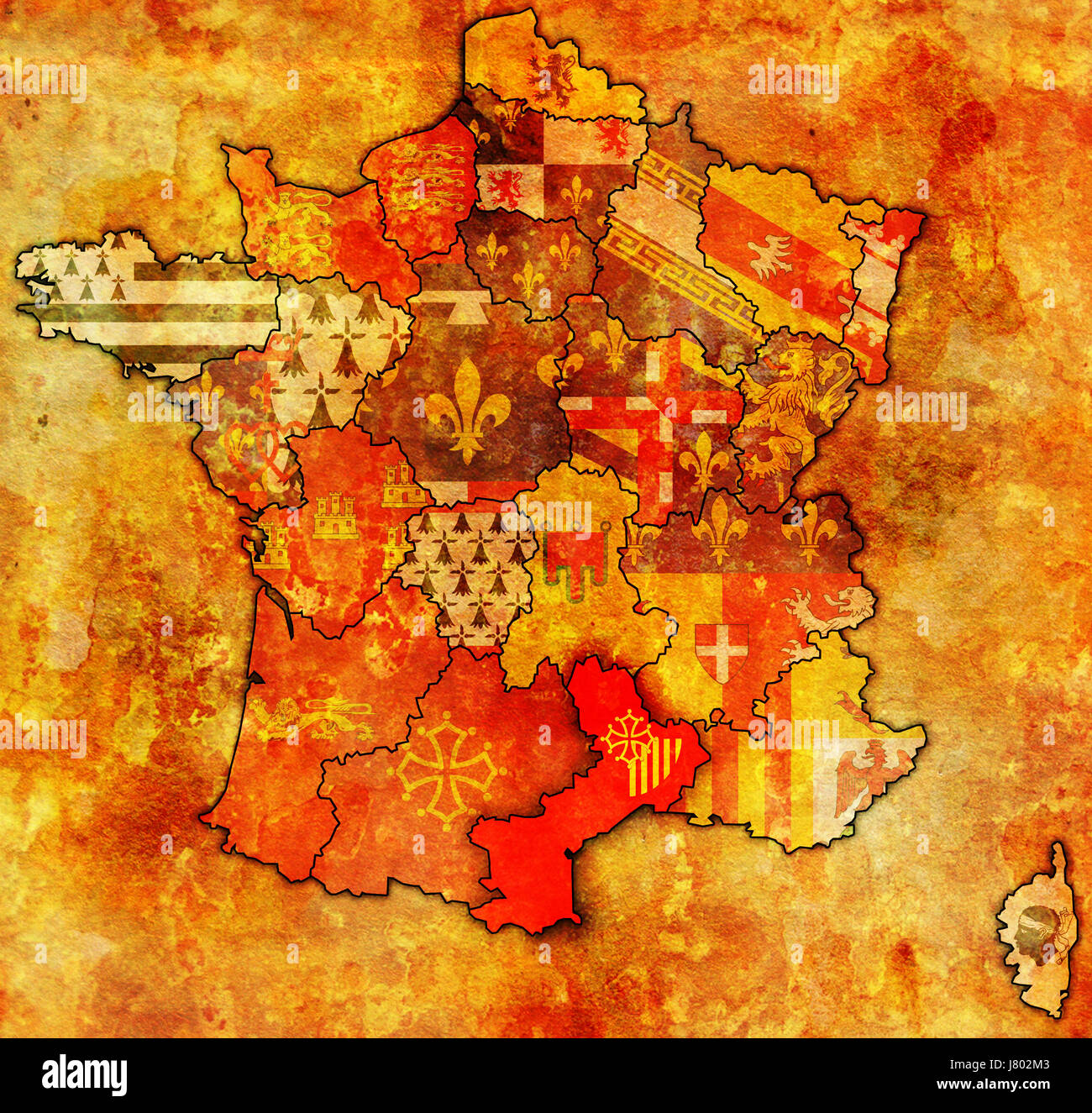 france flag region map atlas map of the world political colour europe ...