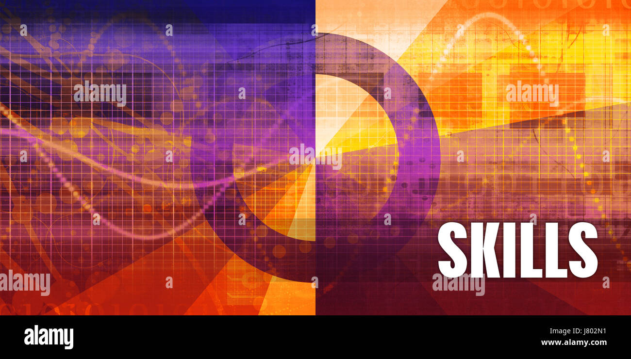 Skills Focus Concept on a Futuristic Abstract Background Stock Photo ...