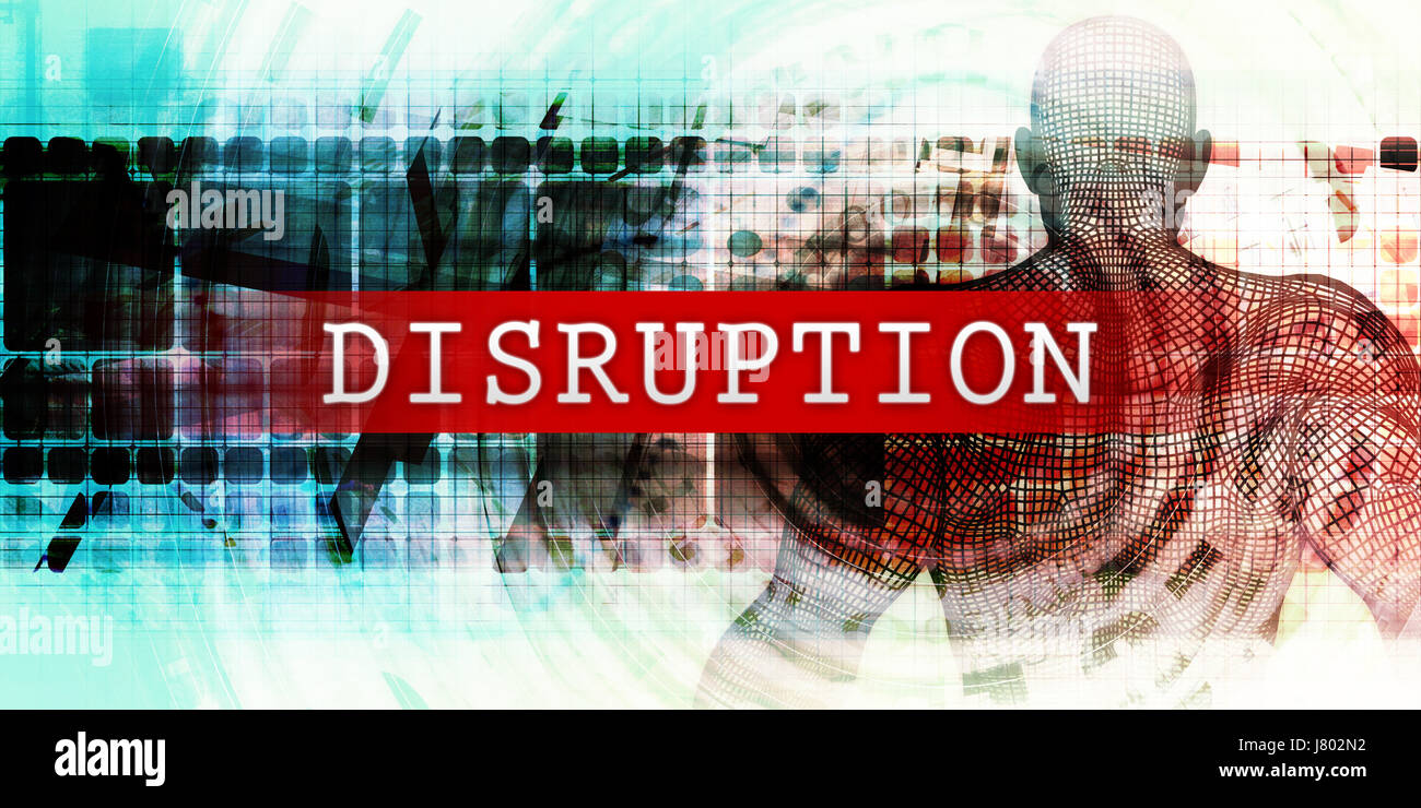 Disruption Sector with Industrial Tech Concept Art Stock Photo - Alamy
