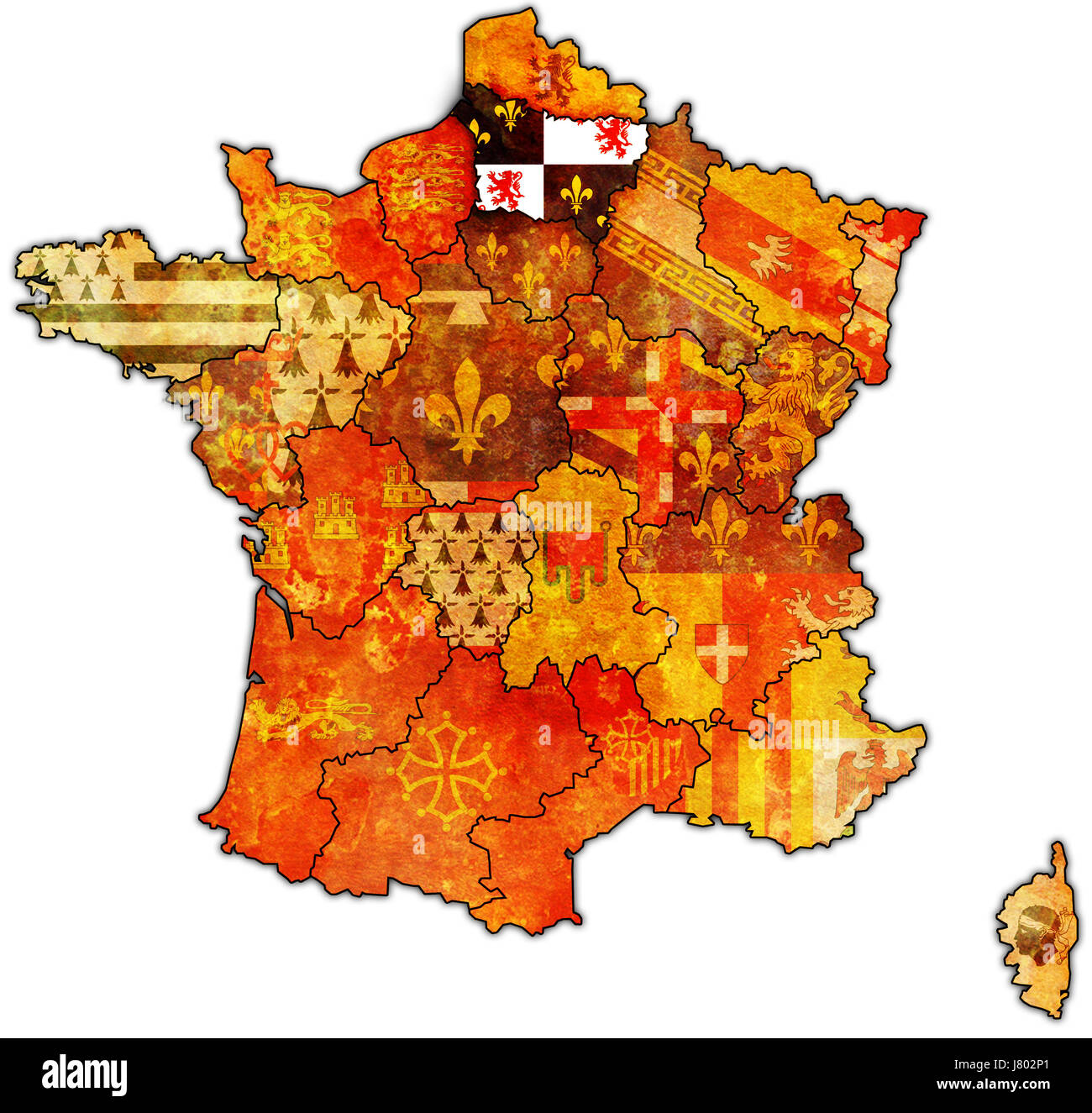 france flag region map atlas map of the world political colour europe ...