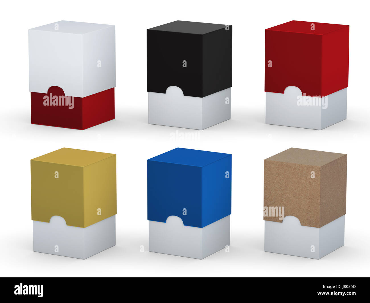 Two tone blank box packaging with variety material set, clipping path ...