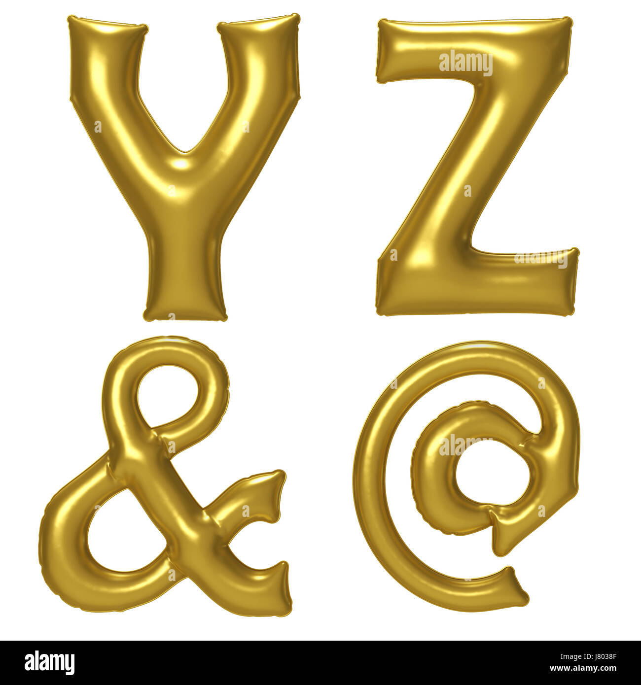 Gold alphabet foil balloon set with clipping path Stock Photo - Alamy