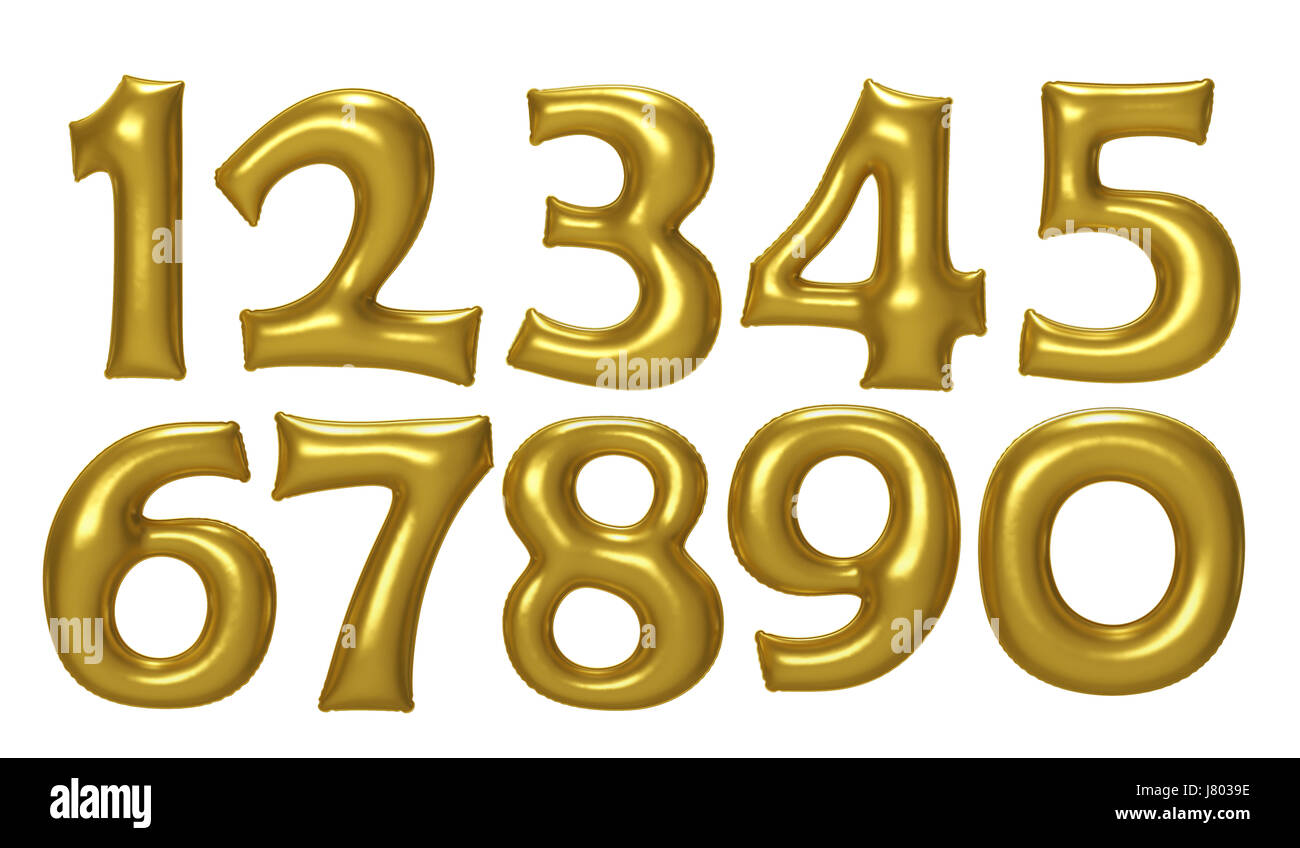 Number gold balloon hi-res stock photography and images - Alamy