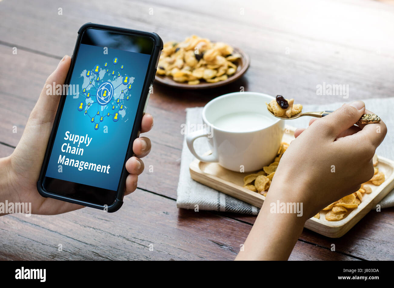 SCM Supply Chain Management concept Modern people doing business ...