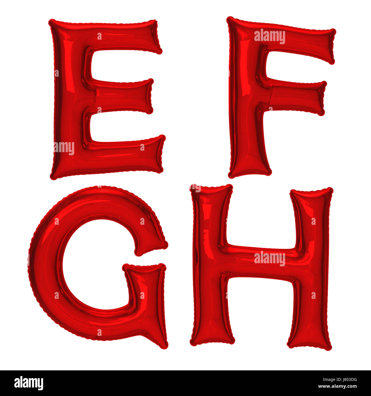 Red alphabet foil balloon set with clipping path Stock Photo - Alamy