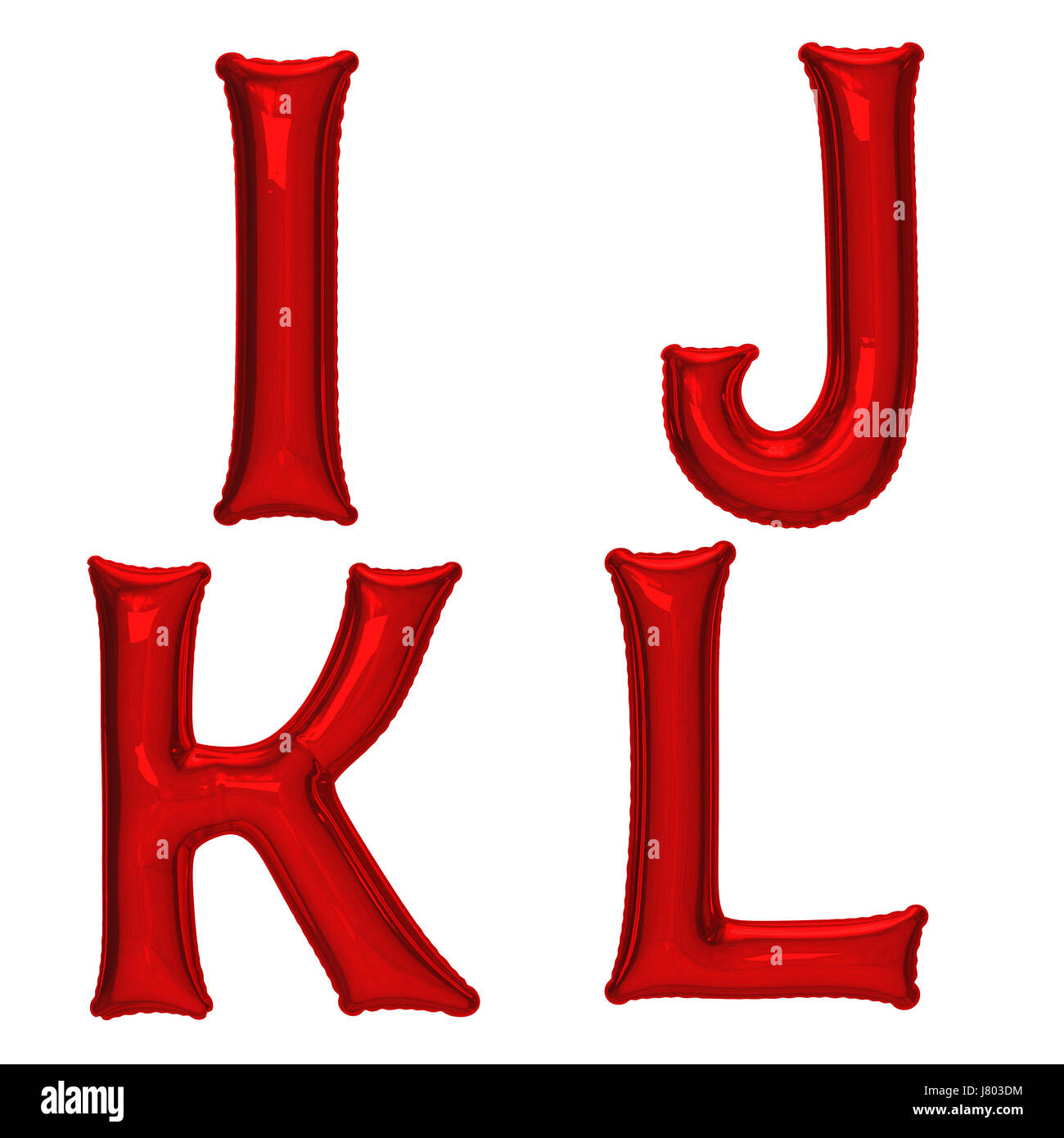 Red alphabet foil balloon set with clipping path Stock Photo - Alamy