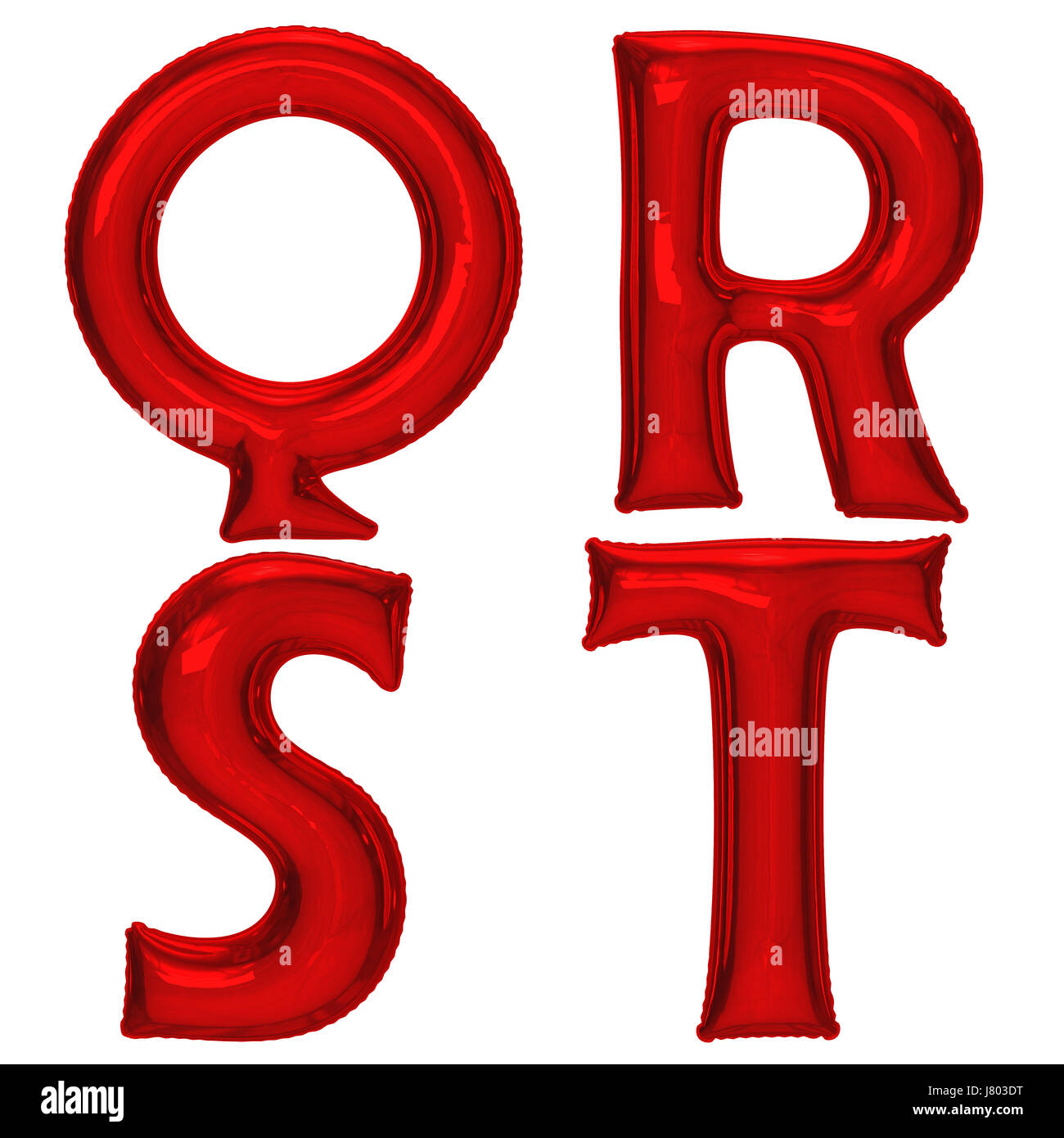 Red alphabet foil balloon set with clipping path Stock Photo - Alamy