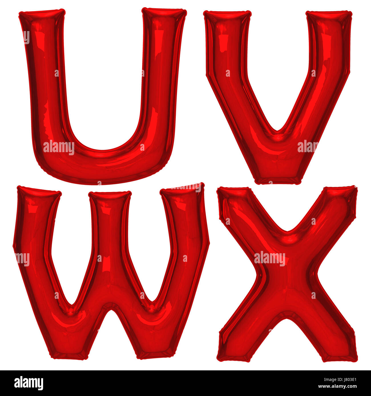 Red alphabet foil balloon set with clipping path Stock Photo - Alamy