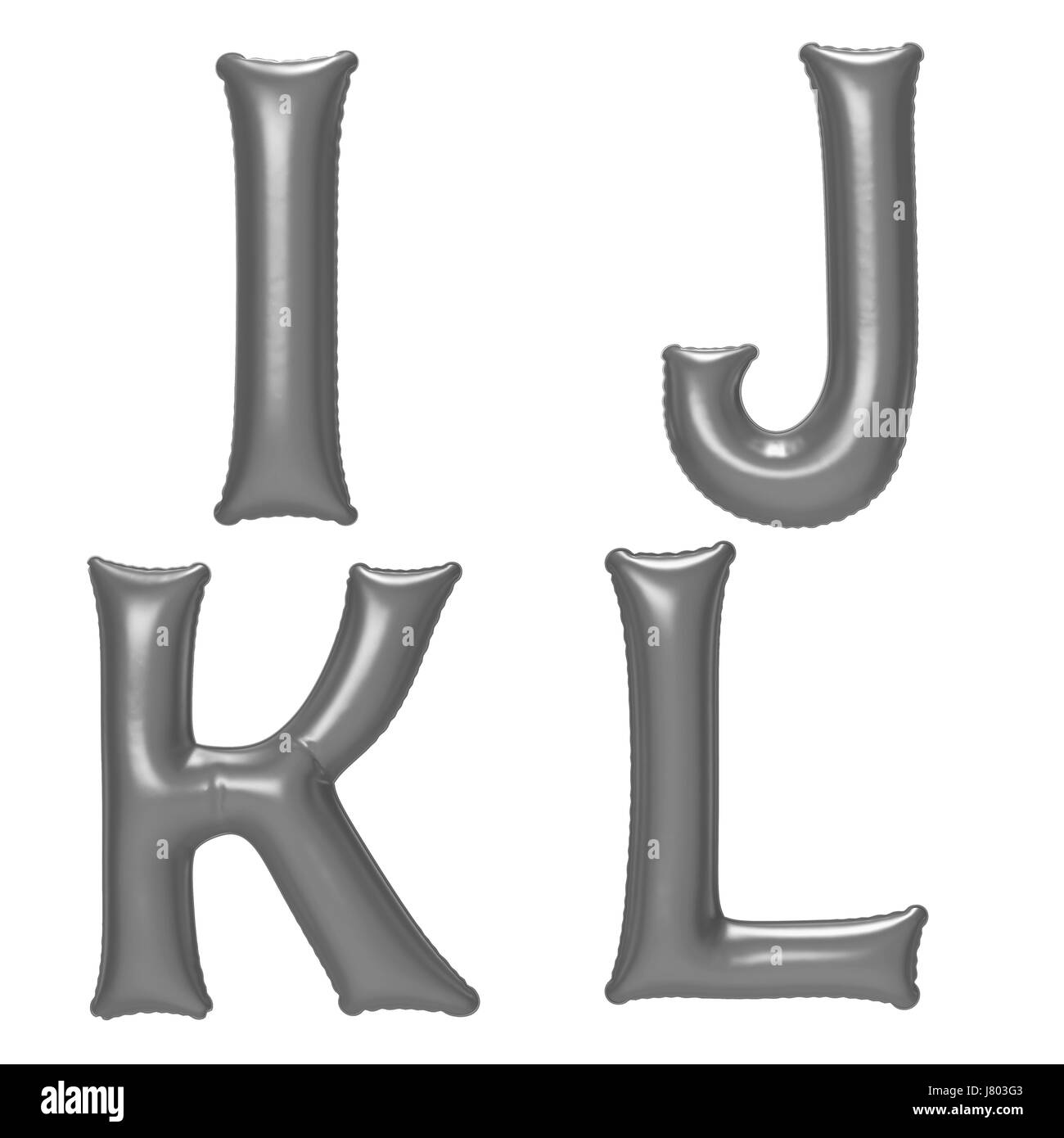Silver alphabet foil balloon set with clipping path Stock Photo - Alamy
