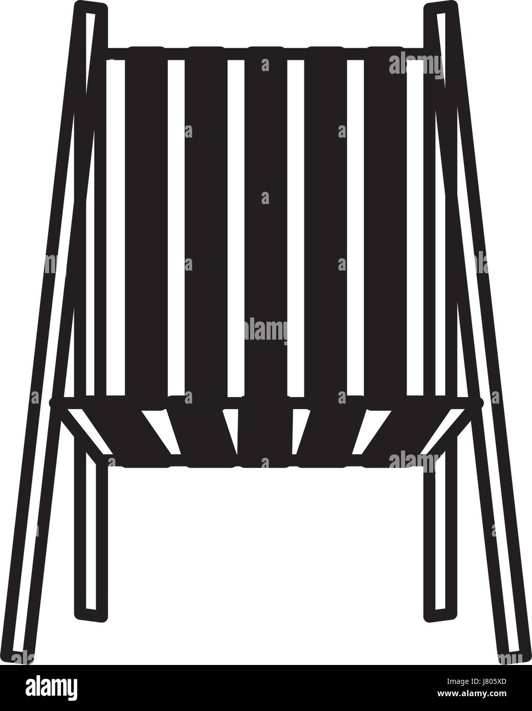 black silhouette of beach chair front view Stock Vector Image & Art - Alamy