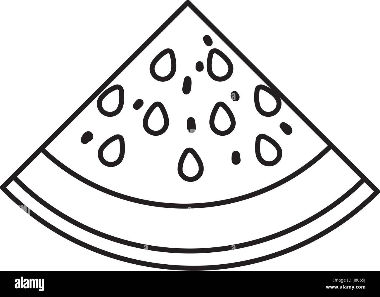 black silhouette with watermelon fruit slice Stock Vector Image & Art ...