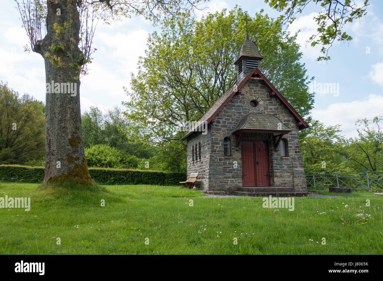 Chapel on the Kierberg above Monschau of the Eifel region, Germany ...