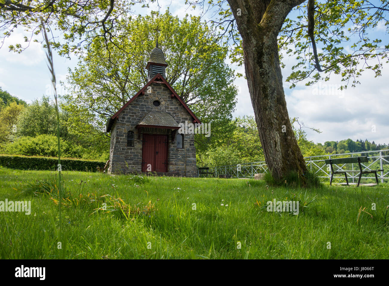 Chapel on the Kierberg above Monschau of the Eifel region, Germany ...