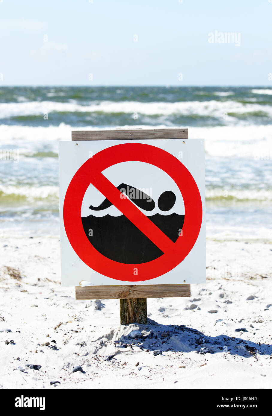 baden verboten - no swimming Stock Photo - Alamy
