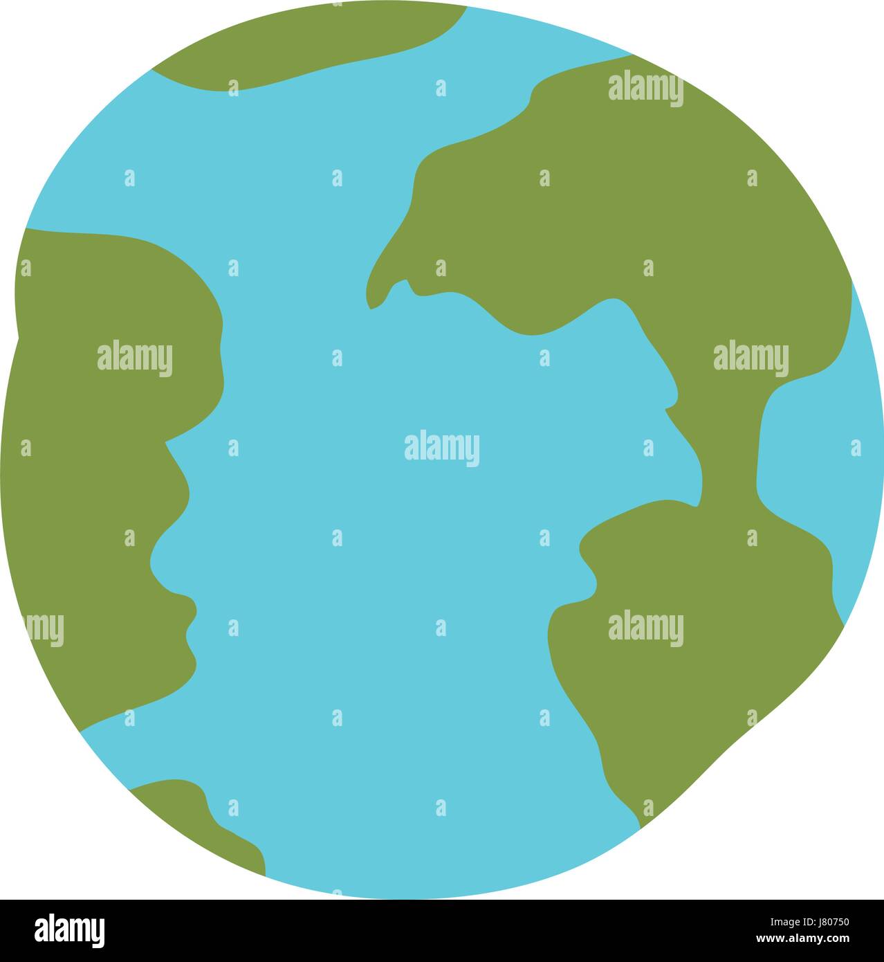 white background with hand drawn color silhouette of world sphere Stock ...