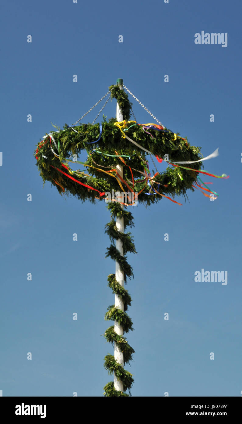 whitsun pentecost party celebration traditional tradition May ribbons ...