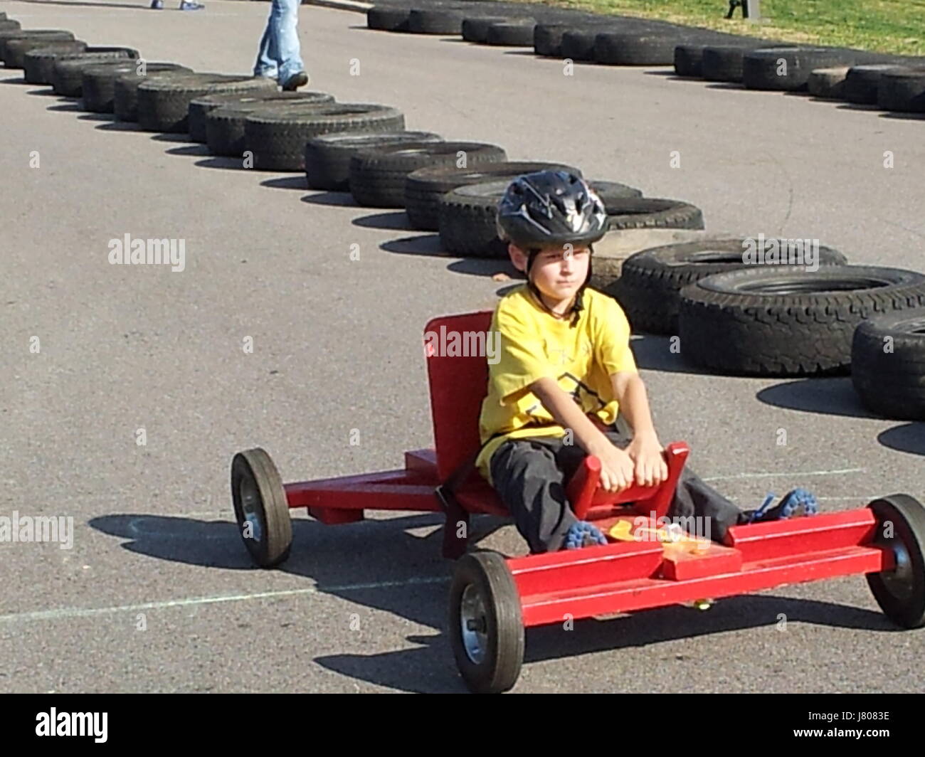 Boy Competing Box Car Derby Stock Photo - Alamy