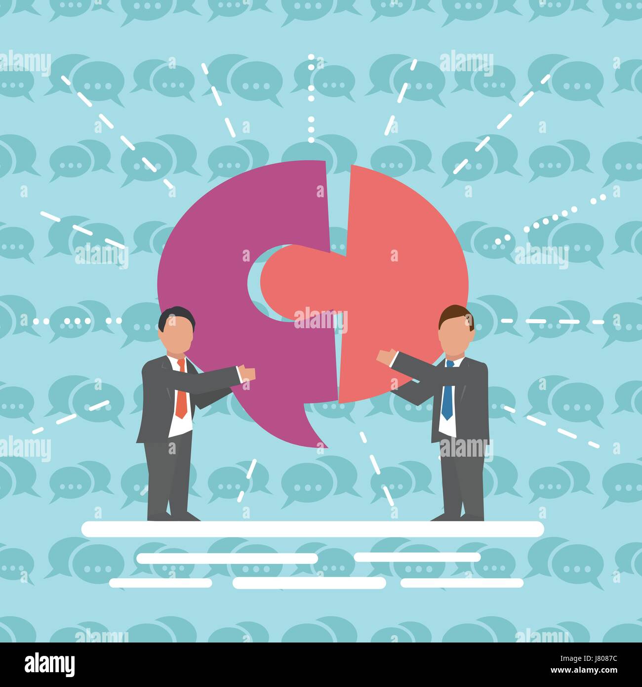 Communication Two businessmen with speech bubble Stock Vector Image ...