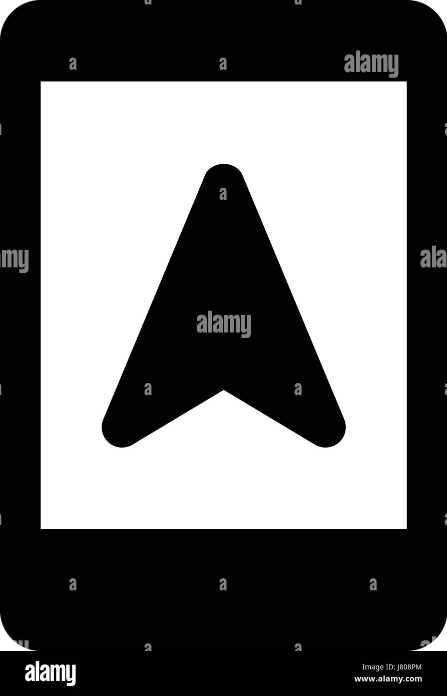 Illustration mobile phone arrow Black and White Stock Photos & Images ...