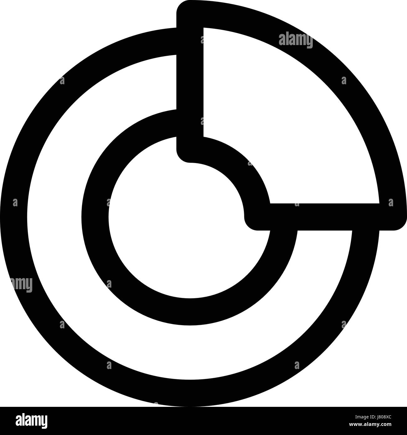 quarter doughnut chart Stock Vector Image & Art - Alamy