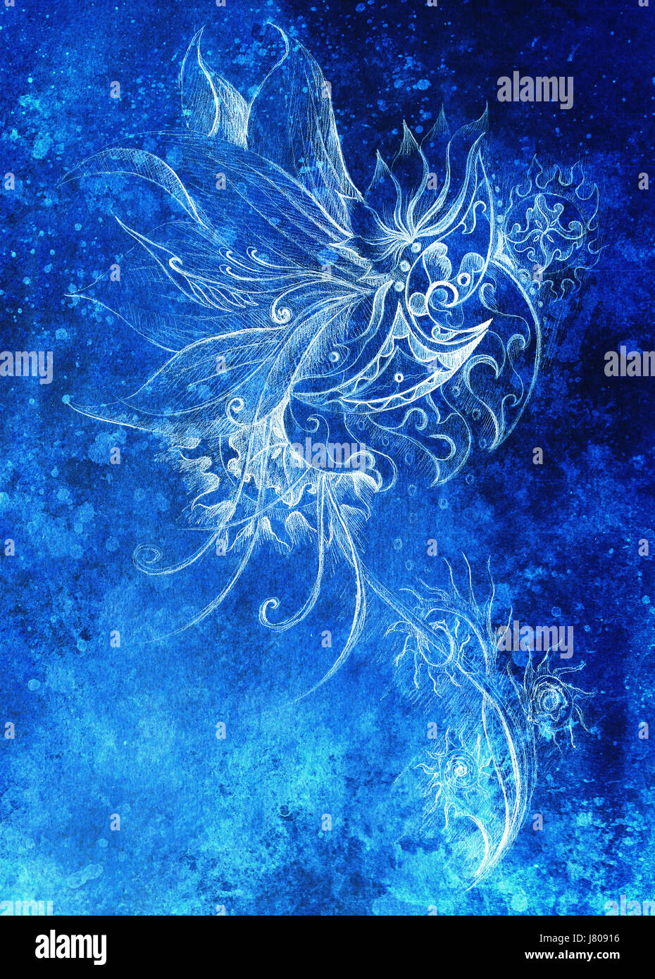 Ornamental Drawing. Original hand draw and computer collage. Color ...