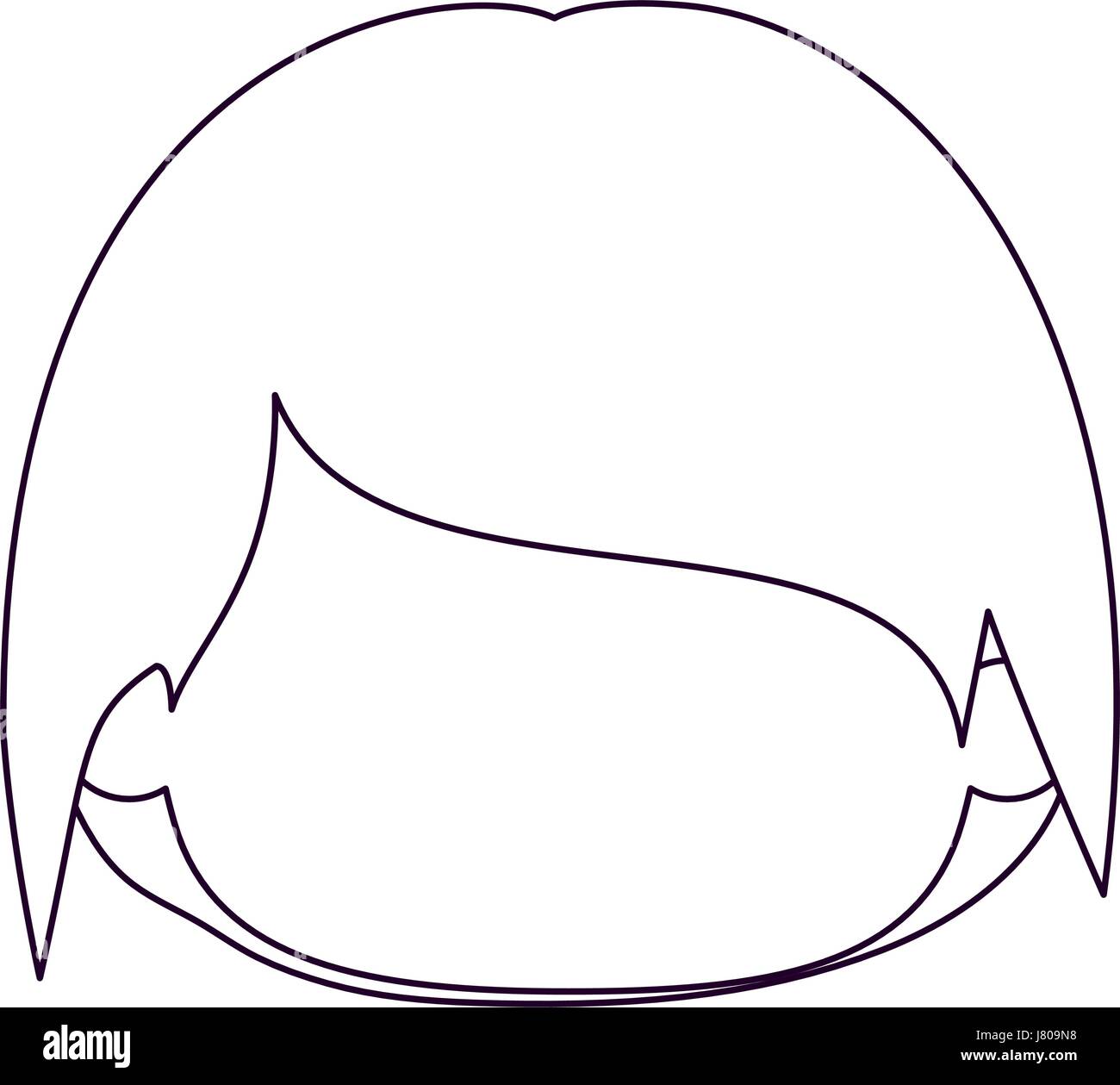 monochrome silhouette of faceless head of little kid with short hair ...