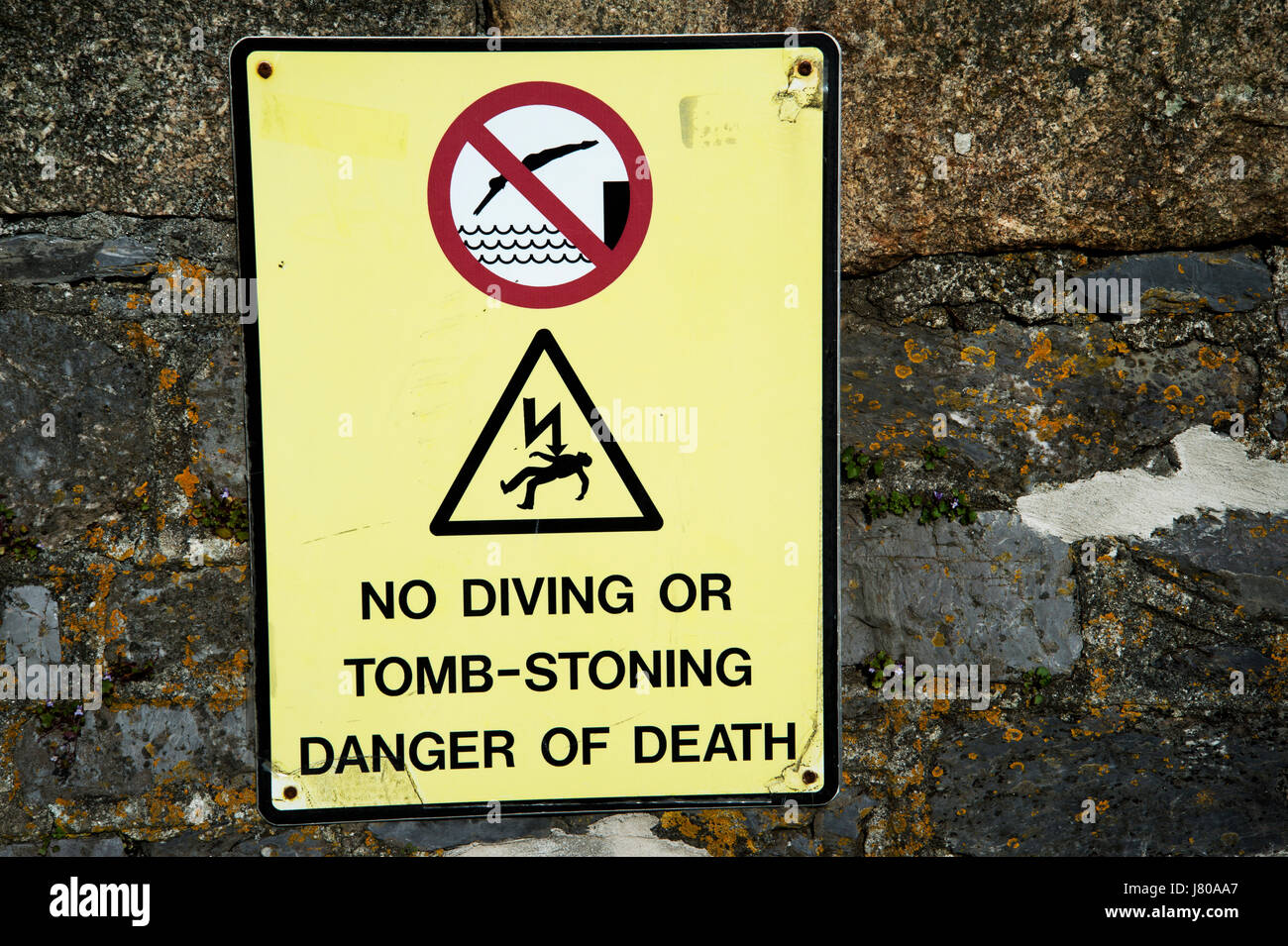 Danger warning sign harbour hi-res stock photography and images - Alamy
