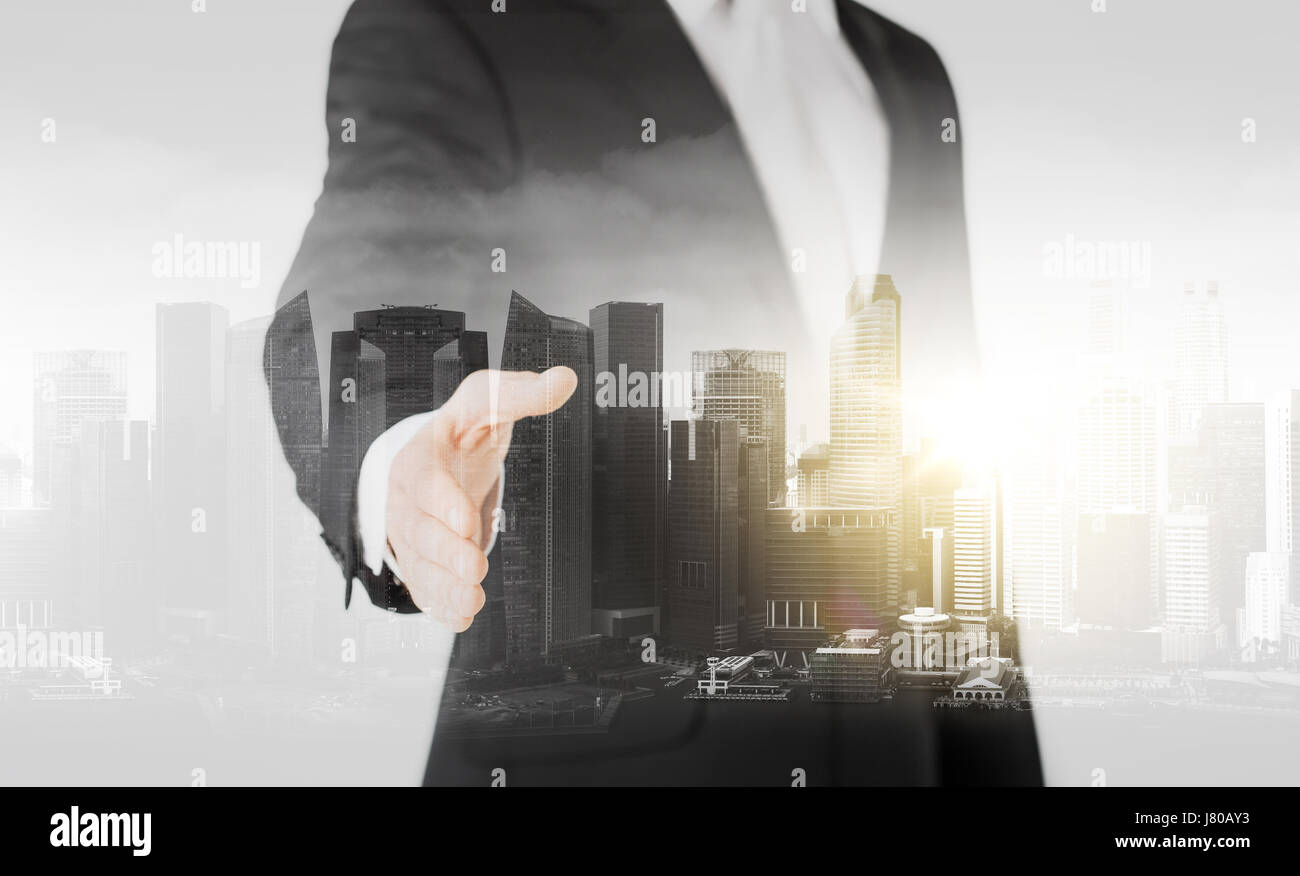 Businessman open hand ready handshake hi-res stock photography and ...