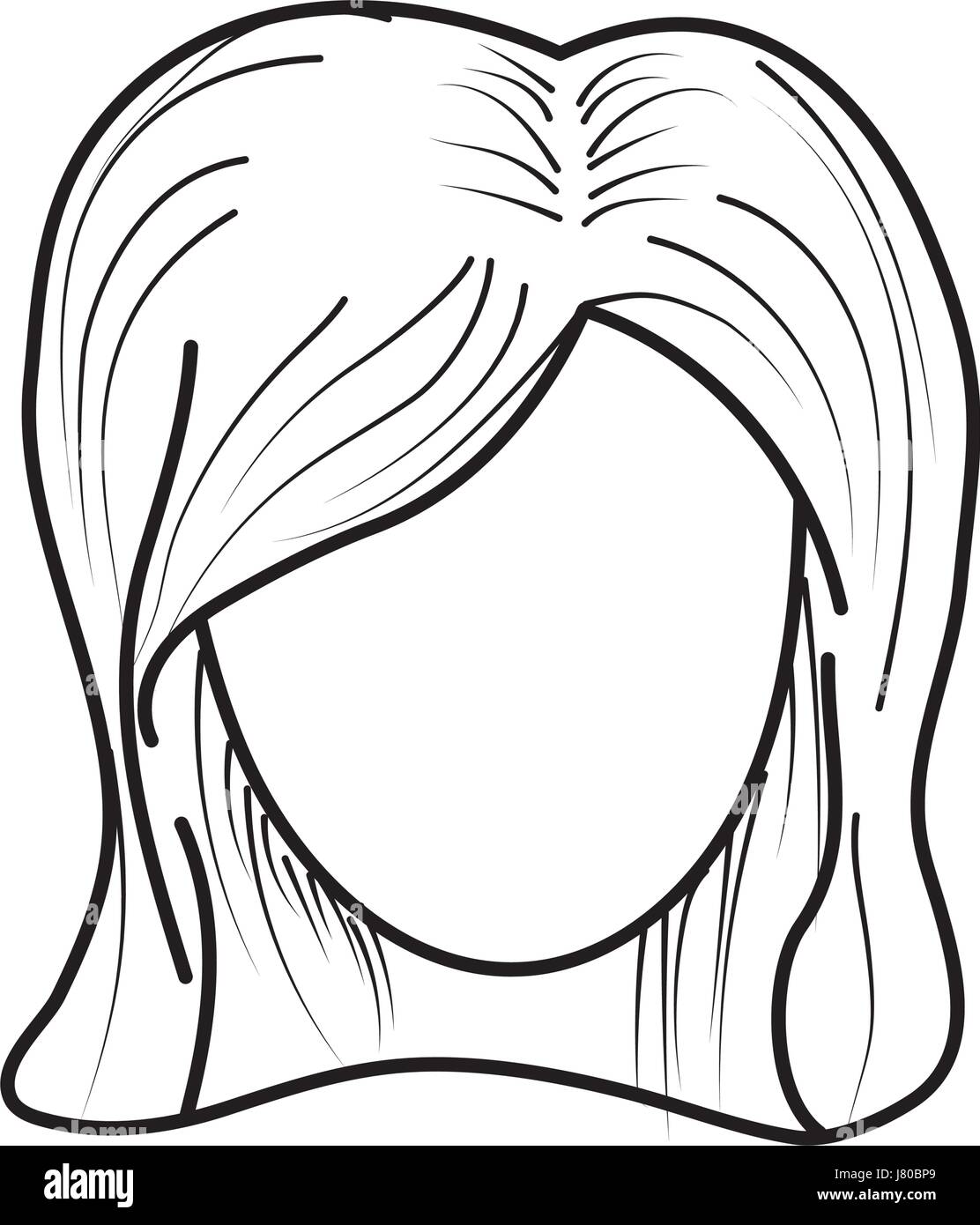 line cute woman face with hairstyle Stock Vector Image & Art - Alamy
