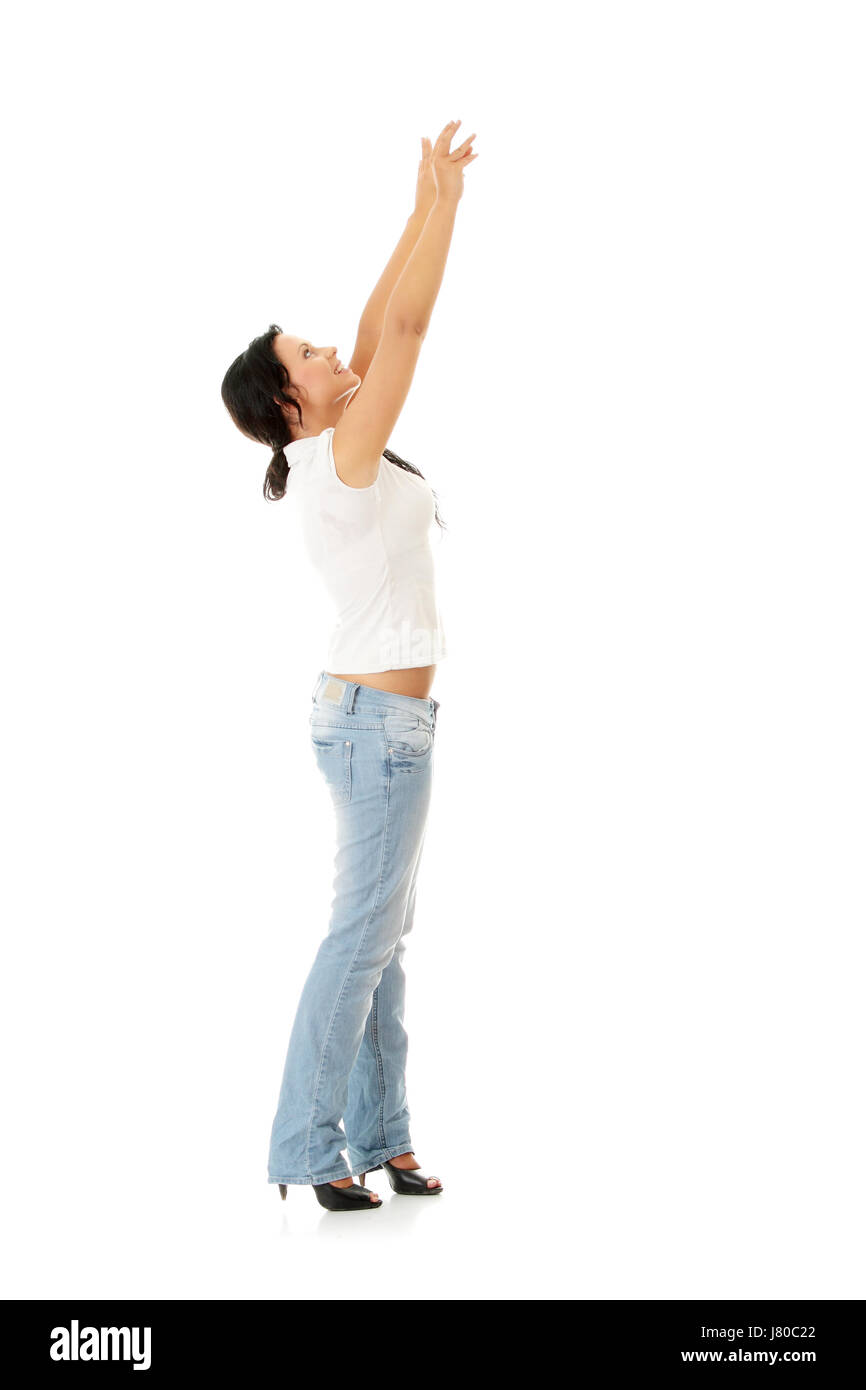 woman upwards women hand hands reach beautiful beauteously nice ...