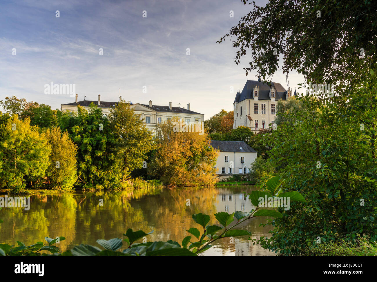 France, Indre, Chateauroux, Raoul castle and the prefecture left on the ...