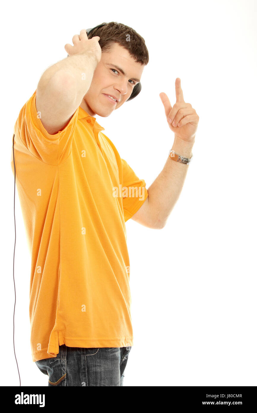 guy hand hands listen music isolated fashion lifestyle teen male ...