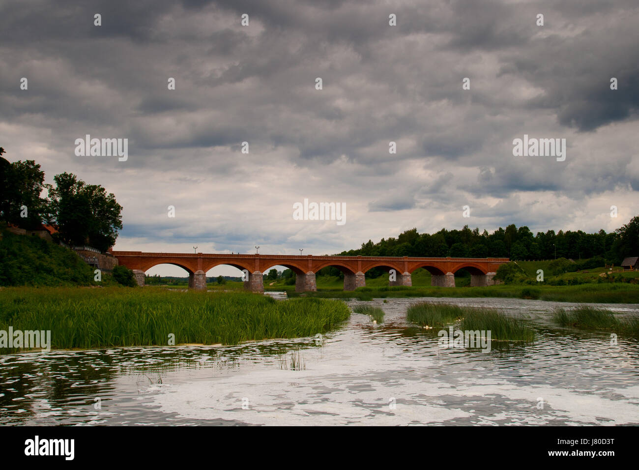 city town famous stone bridge tourism europe rock wall brick style of ...