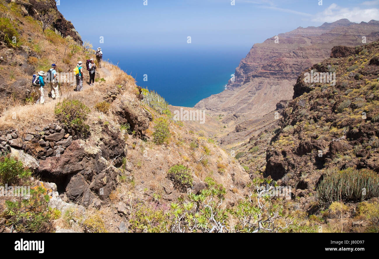 Western Gran Canaria, May, hiking route Tasartico - Playa GuiGui ...