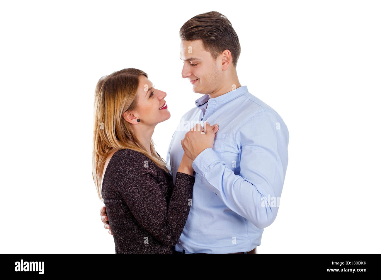 Picture of a cute young couple having fun in the studio Stock Photo - Alamy