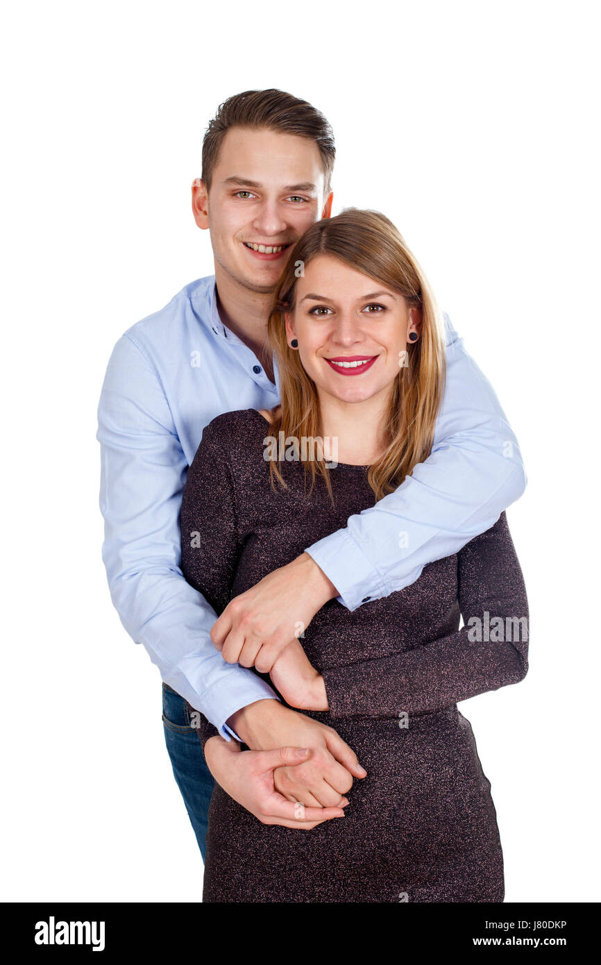 Picture of a cute young couple having fun in the studio Stock Photo - Alamy