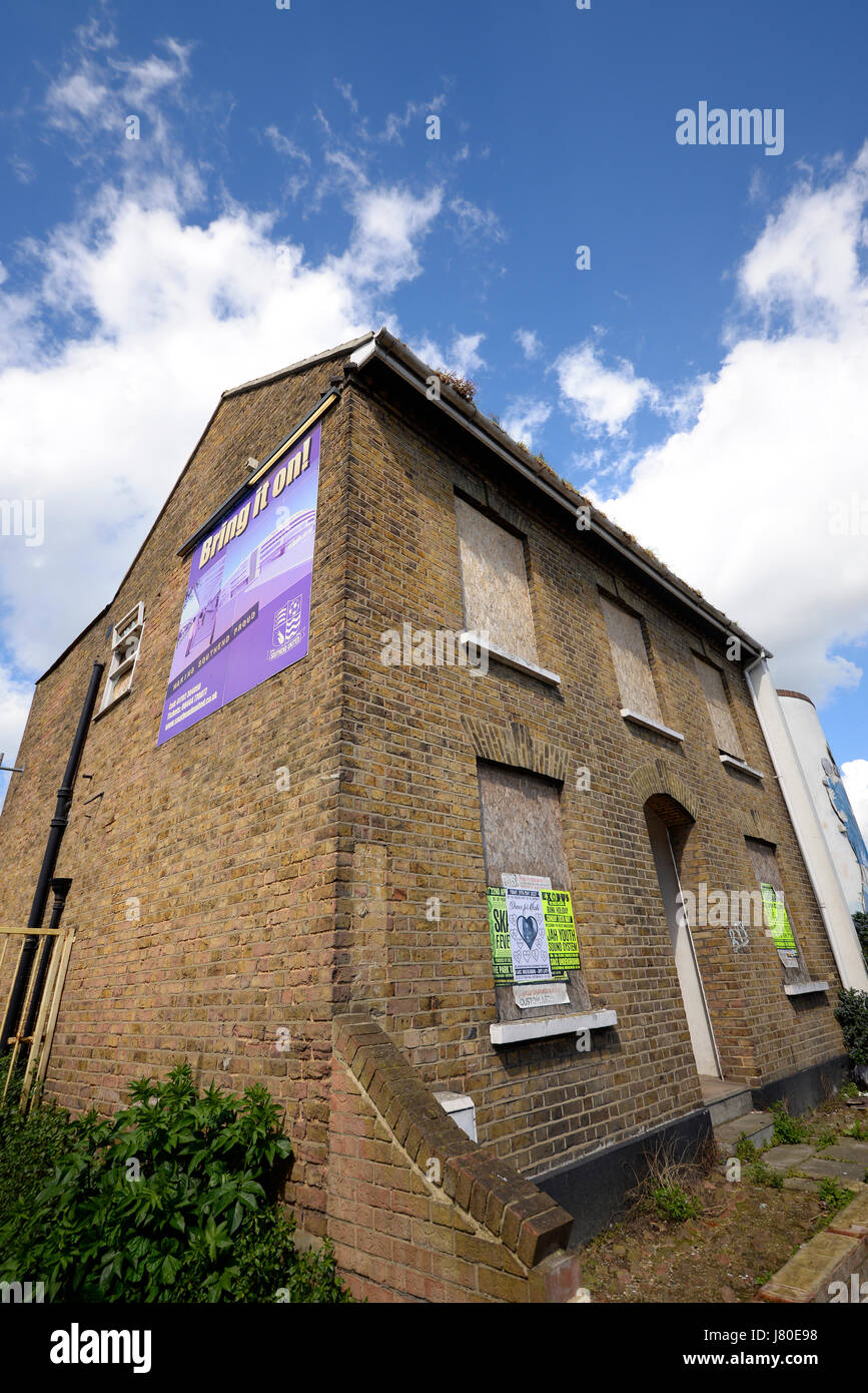 A dilapidated building next to Southend Utd's Roots Hall football ...