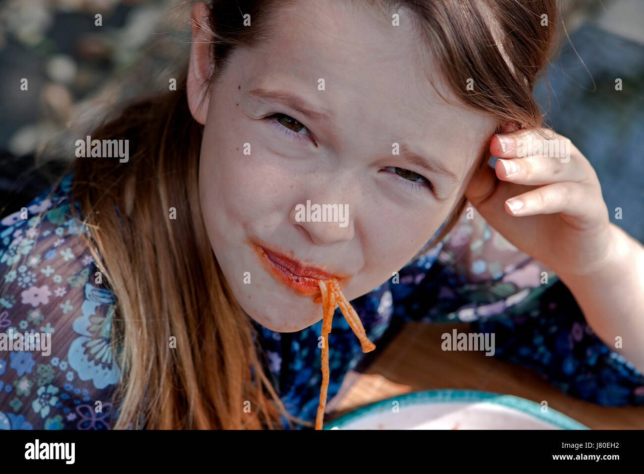 plate dough noodles spaghetti child laugh laughs laughing twit giggle ...