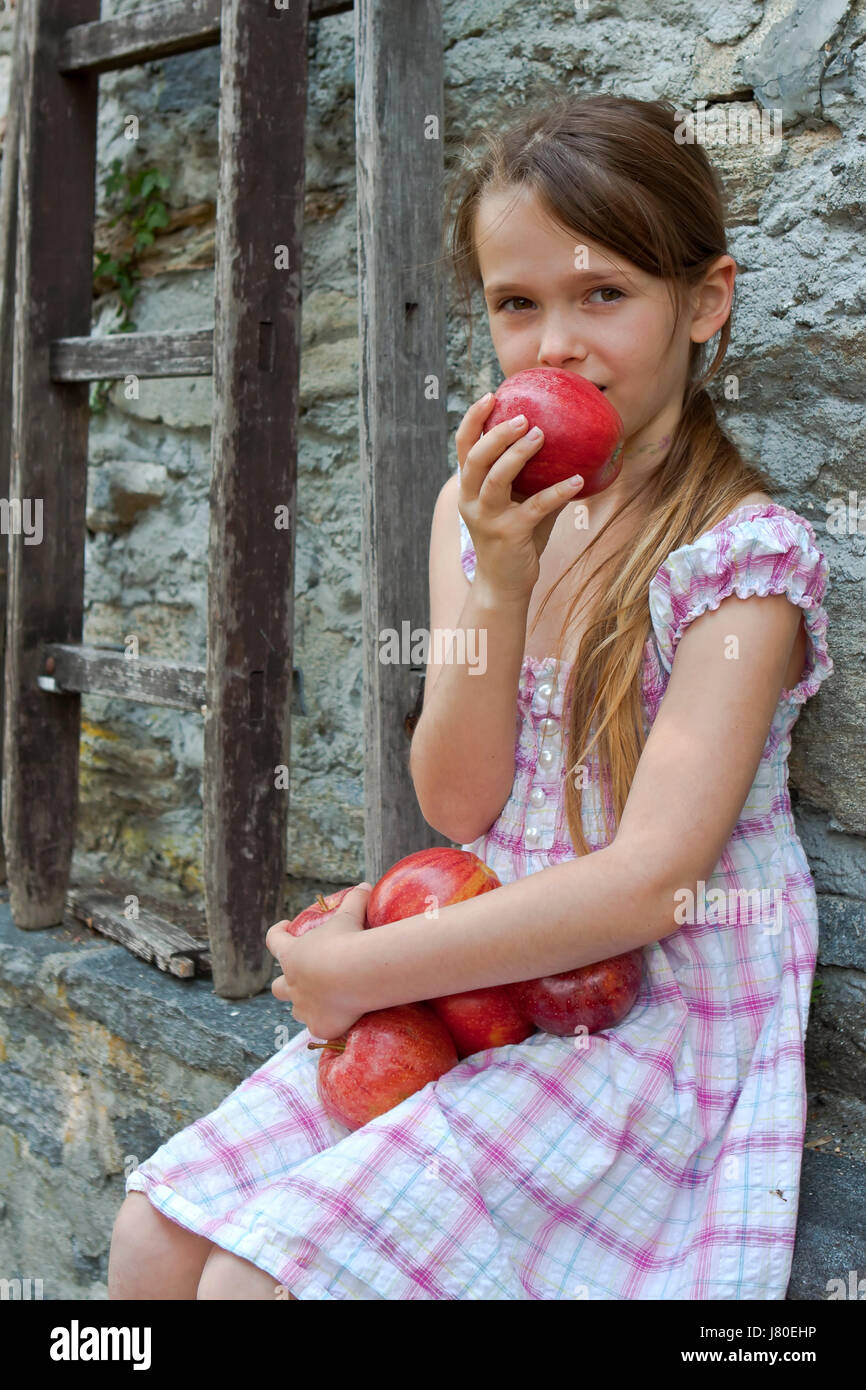 fruit apples apple child laugh laughs laughing twit giggle smile ...