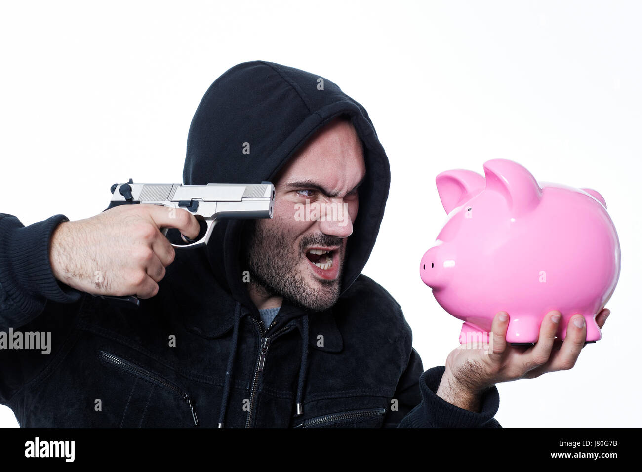 Bank robber hand gun hi-res stock photography and images - Alamy