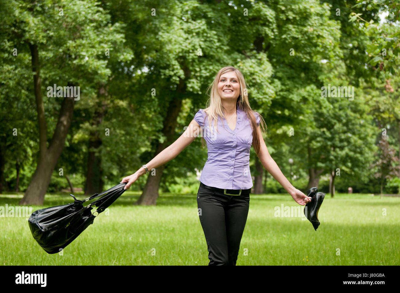 woman youth action delighted unambitious enthusiastic merry radiant ...