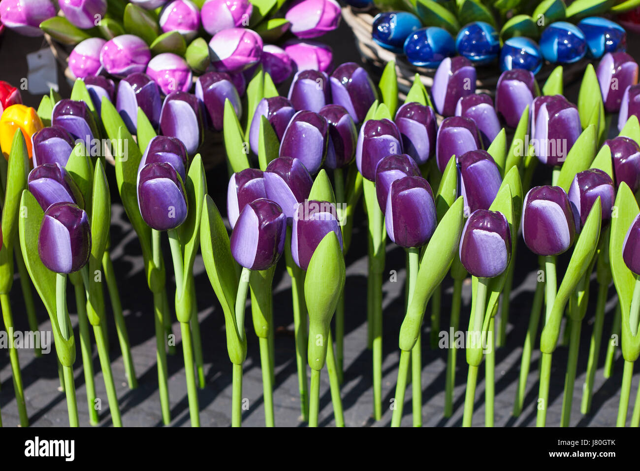 Belfast City Hall, 25th May 2017. Multi-Coloured Wooden Tulips on ...